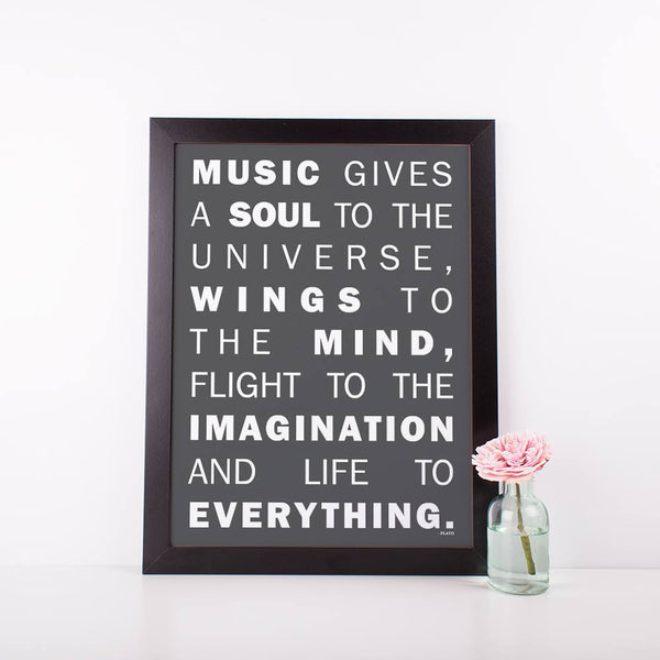 EivisSa Kind Designs, Inspirational Poster - "Music gives a soul to the ...